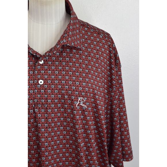 Rhoback | Shirts | Rhoback Mens Xxxl Black Red Crown Aop Golf ...